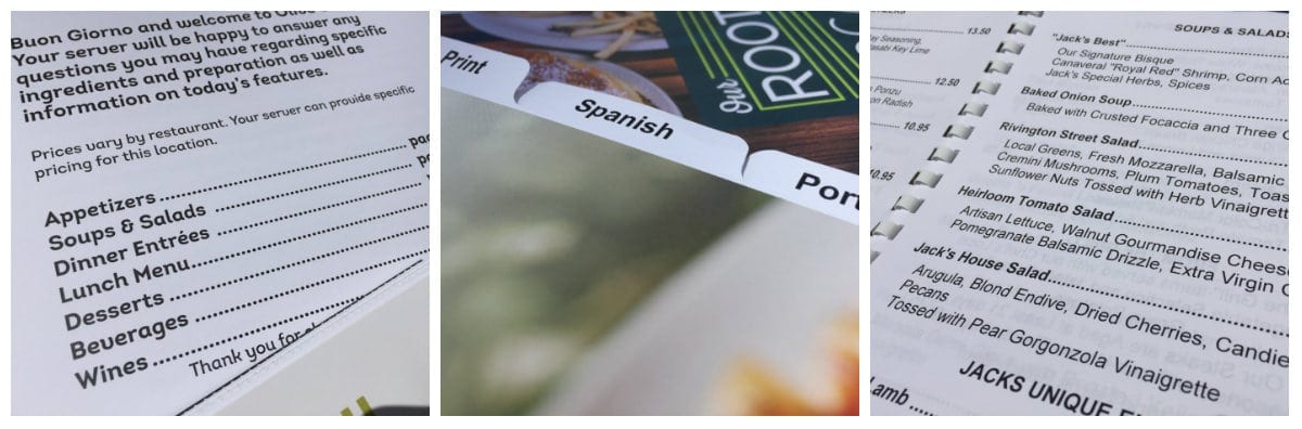 Quality Assured Braille Restaurant Menus - Braille Works